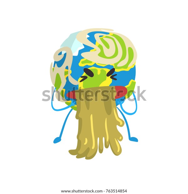 Vomiting Cartoon Earth Planet Character Funny: เวกเตอร์สต็อก (ปลอดค่า ...