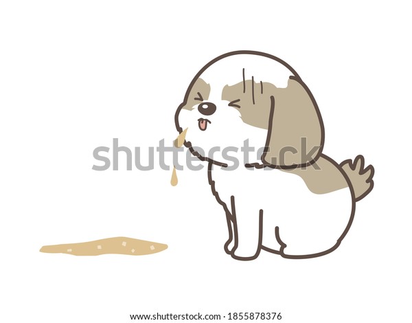 Vomiting Dog Unwell Dog White Background Stock Vector (Royalty Free ...
