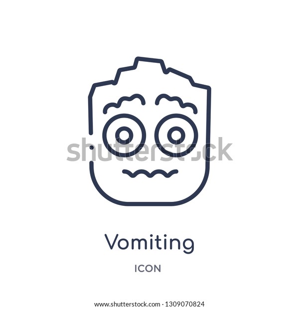 Vomiting Icon Smiles Outline Collection Thin Stock Vector (Royalty Free ...