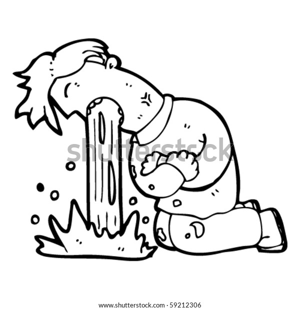 Vomiting Man Cartoon Stock Vector (Royalty Free) 59212306