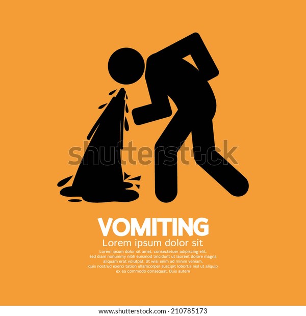 Vomiting Person Graphic Symbol Vector Illustration Stock Vector ...