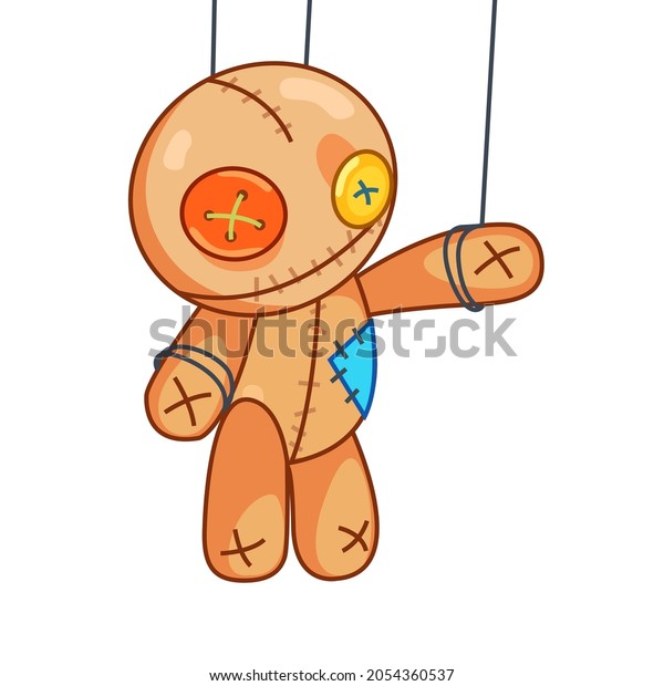 Voodoo Doll Cartoon Cursed Doll Vector Stock Vector (Royalty Free ...