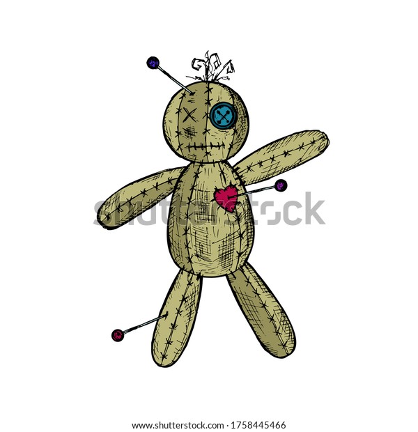 Voodoo Doll Vector Cartoon Illustration Isolated Stock Vector (Royalty ...