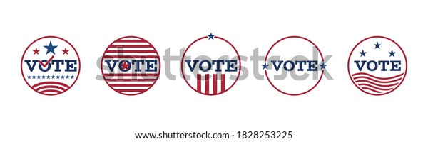 Vote Badge Logo Set Circle Star Stock Vector (Royalty Free) 1828253225 ...
