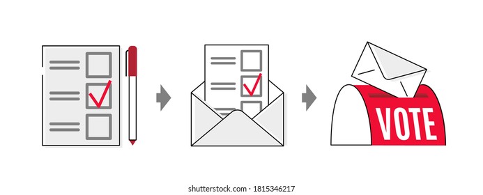 Vote By Mail Vector Manual Illustration Stock Vector (Royalty Free ...