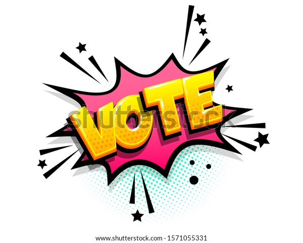 Vote Cartoon Funny Retro Candy Comic Stock Vector (Royalty Free ...