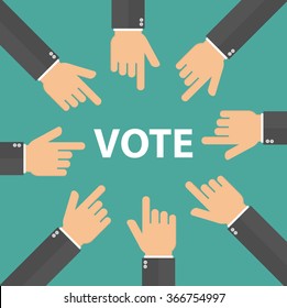 Vote Concept Hands Pointing Fingers Pointing Stock Vector (Royalty Free ...