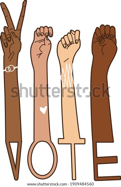 Vote Design American Sign Language Asl Stock Vector (Royalty Free ...