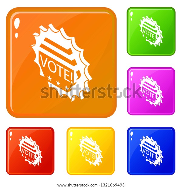 Vote Emblem Icons Set Collection Vector Stock Vector (Royalty Free ...