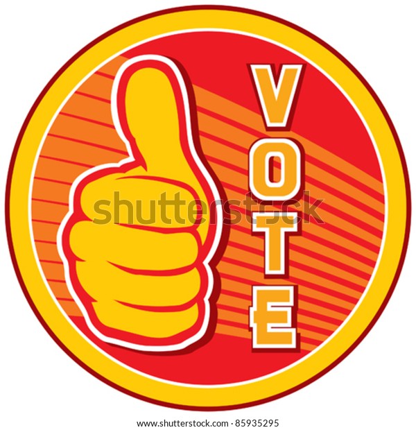 Vote Pin Design Elections Badge Stock Vector (Royalty Free) 85935295
