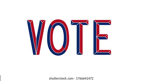 Vote Text Embossed Letters Lettering Poster Stock Vector (Royalty Free ...