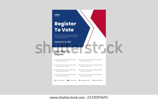 Voter Registration Flyer Design Template Easy Stock Vector (Royalty ...