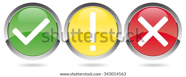 Voting Buttons Red Yellow Green Stock Vector (Royalty Free) 343014563