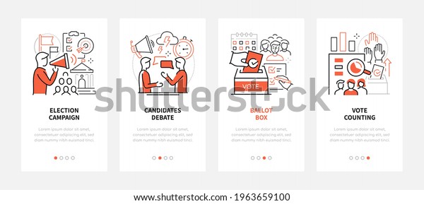 Voting Election Modern Line Design Style Stock Vector (Royalty Free ...