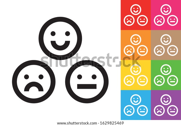 Voting Emoticon Faces Line Icon Different Stock Vector (Royalty Free ...