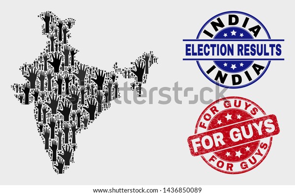 Voting India Map Seal Stamps Red Stock Vector (Royalty Free) 1436850089 ...