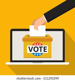 Voting Online Concept Hand Putting Voting Stock Vector (Royalty Free ...
