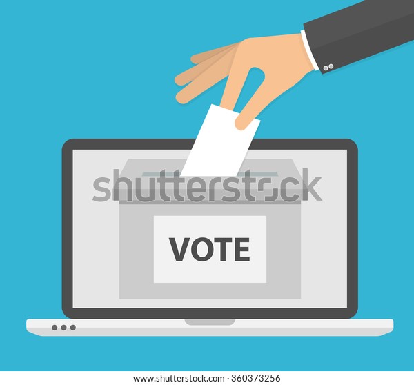 Voting Online Concept Hand Putting Inserting Stock Vector (Royalty Free ...