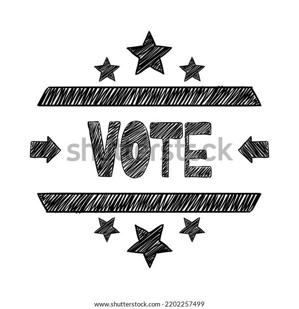 Voting Sign Sketch Style Stock Vector (Royalty Free) 2202257499 ...