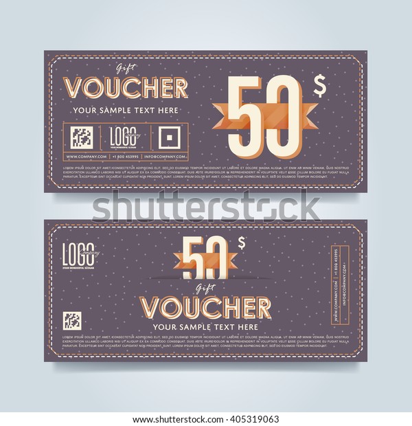 Voucher Design Discount Coupon Card Template Stock Vector (Royalty Free ...