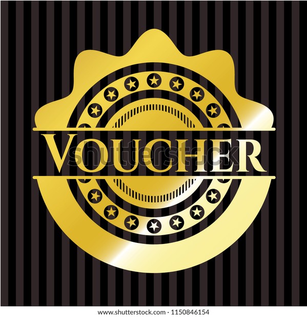Voucher Gold Badge Emblem Stock Vector (Royalty Free) 1150846154 ...