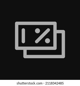 Voucher Icon Black Background Stock Vector (Royalty Free) 2118342485 ...