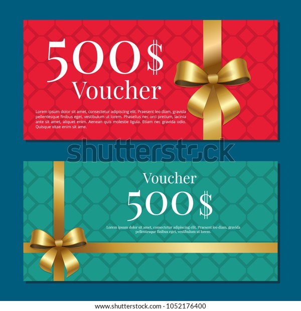 Voucher On 500 Set Posters Gold Stock Vector (Royalty Free) 1052176400
