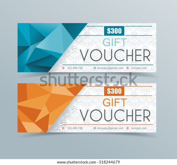 Voucher Template Geometric Background Stock Vector (Royalty Free) 318244679