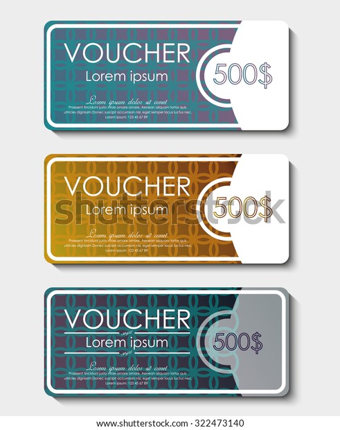 Voucher Template Simple Modern Pattern Stock Vector (Royalty Free ...