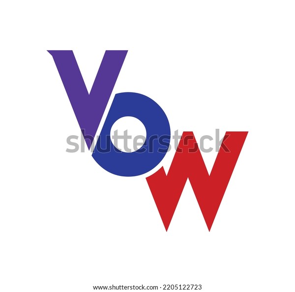 Vow Wov Alphabets Letters Logo Monogram Stock Vector (Royalty Free ...