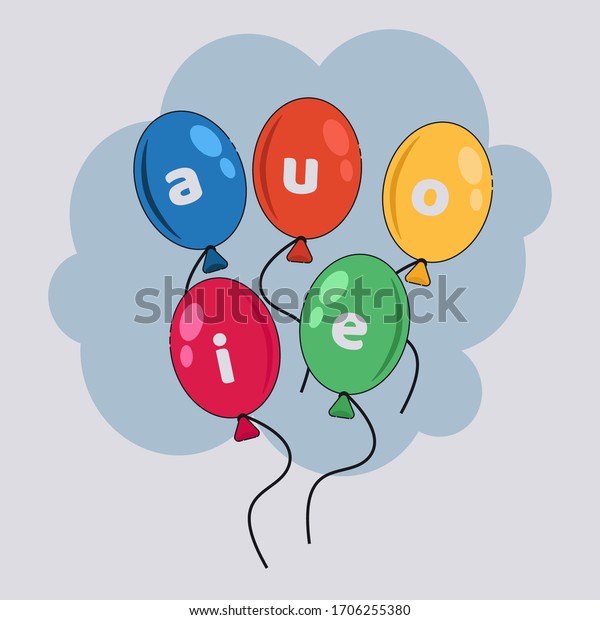 Vowel Balloons Vector Illustration Education Concept 库存矢量图（免版税 ...