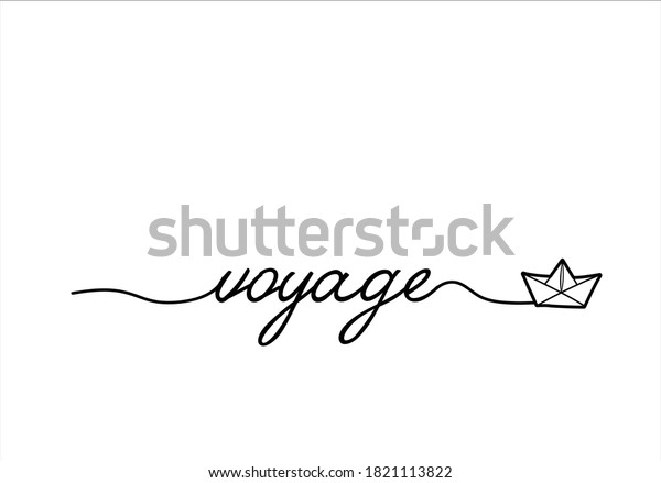 Voyage Lettering Hand Drawn Vector Stock Vector (Royalty Free ...