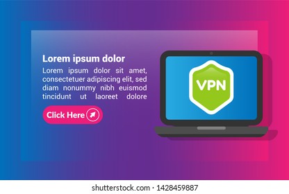 Vpn Connectivity Banner Secure Virtual Private Stock Vector (Royalty ...