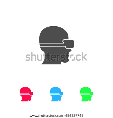 VR Icon Flat Color Pictogram On 스톡 벡터(사용료 없음) 686329768 - Shutterstock
