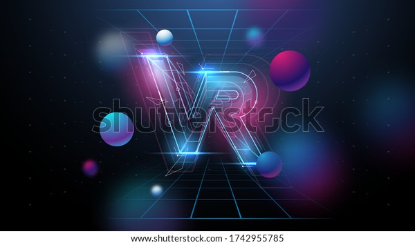 Vr Logo Layout Modern Template Web Stock Vector (Royalty Free) 1742955785