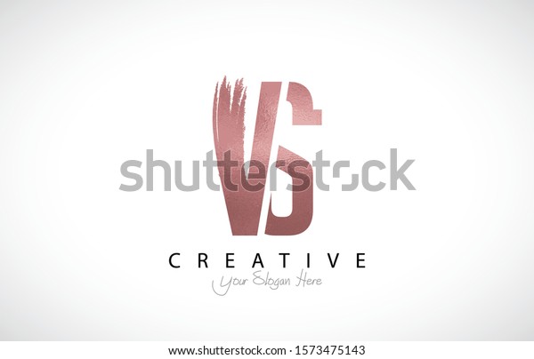 Vs Letter Design Light Pink Shiny Stock Vector (Royalty Free ...