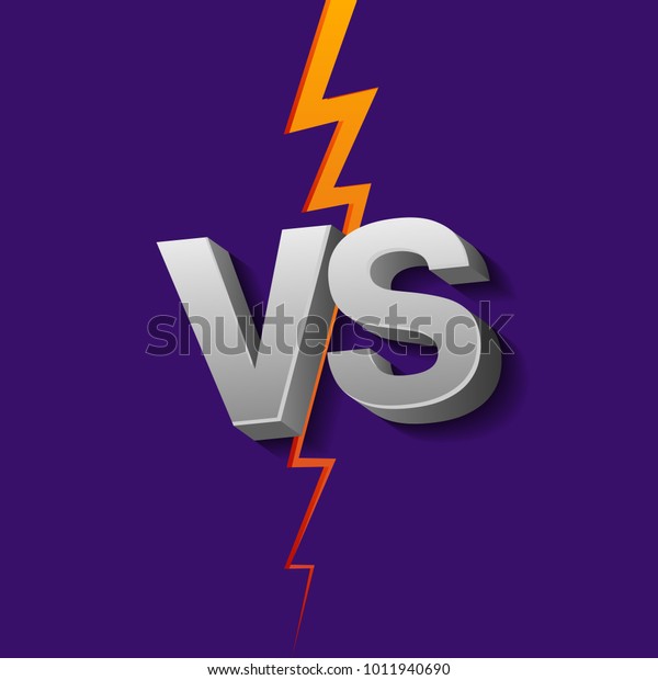 Vs Letters On Ultraviolet Background Lightning Stock Vector (Royalty ...