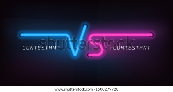Vs Vector Icons Logo Neon Lights Stock Vector (Royalty Free) 1500279728 ...