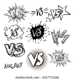 Vs Versus Symbol Confrontation Set Outline Stock Vector (Royalty Free ...