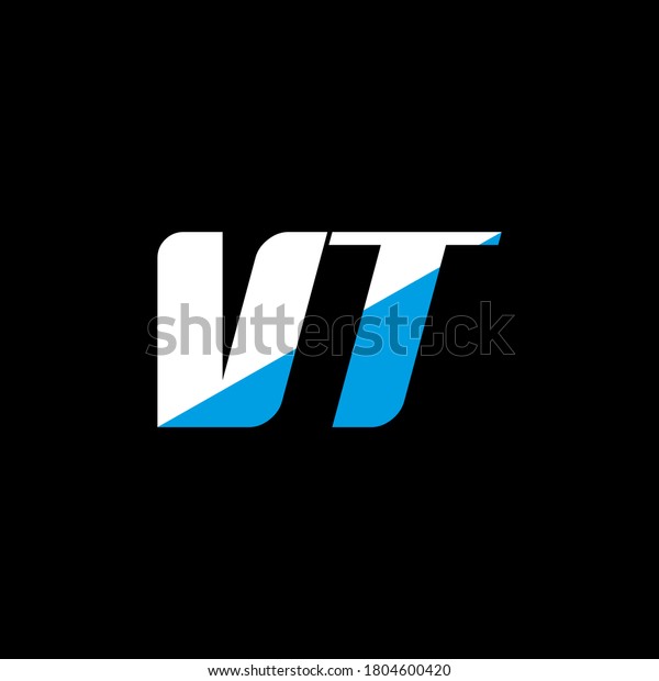 Vt Letter Logo Design On Black Stock Vector (Royalty Free) 1804600420 ...