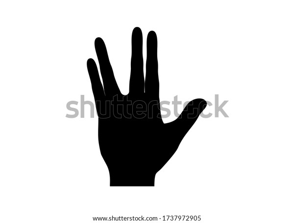 Vulcan Salute Hand Icon Black Silhouette Stock Vector (Royalty Free ...