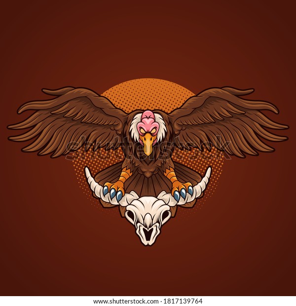 Vulture Bird Flying Vector Illustration Stock Vector (Royalty Free ...