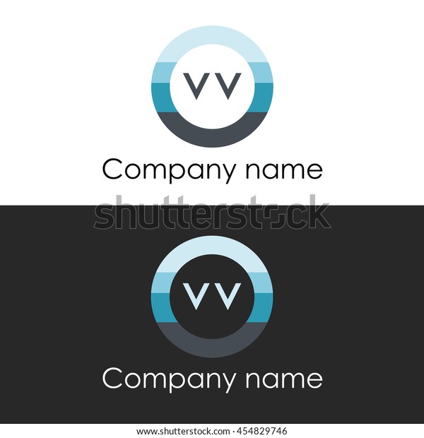 Vv Letter Circle Shape Icon Logo Stock Vector (Royalty Free) 454829746