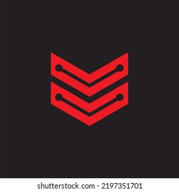 Vv Letter Red Tech Logo Vector Stock Vector (Royalty Free) 2197351701 ...