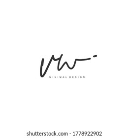 Vw Initial Handwriting Handwritten Logo Identity Stock Vector (Royalty ...