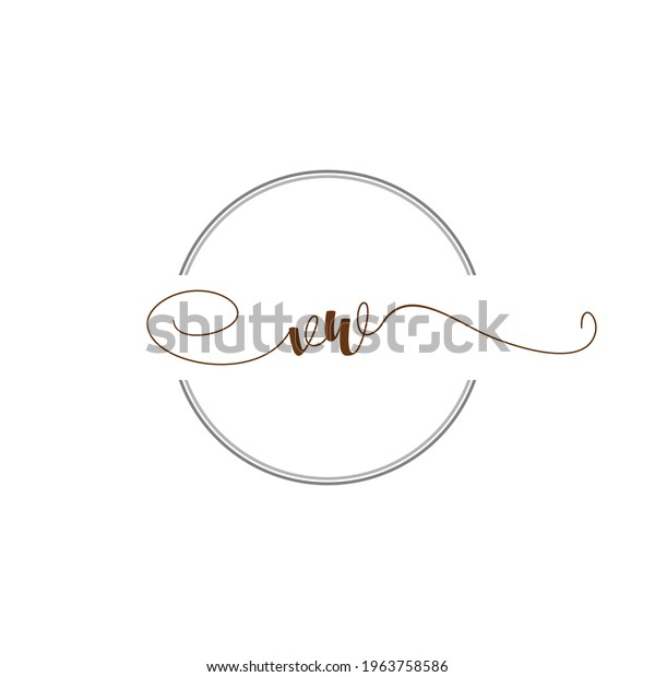 Vw Initial Logo Handwriting Template Letter Stock Vector (Royalty Free ...