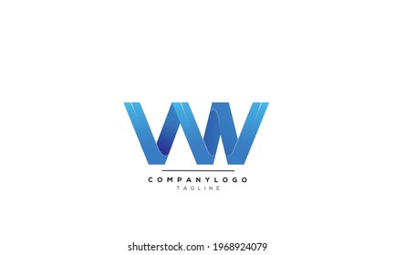 Vw Initials Monogram Letter Text Alphabet Stock Vector (Royalty Free ...