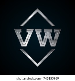 Wv Monogram Metal Logo Silver Logo Stock Vector (Royalty Free ...