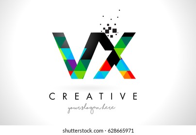 Vx V X Letter Logo Colorful Stock Vector (Royalty Free) 628665971 ...