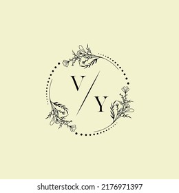 Vy Wedding Initial Logo Letters High Stock Vector (Royalty Free ...